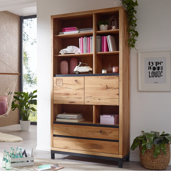 Massivmoebel24 Villanders 200Cm H x 100Cm W Standard Bookcase | Wayfair.co.uk